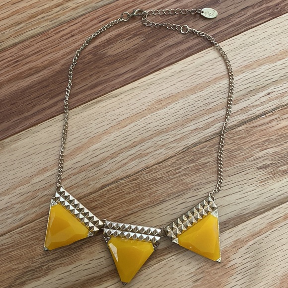 etc! | Jewelry | Yellow Triangles Gold Tone Chain Necklace | Poshmark